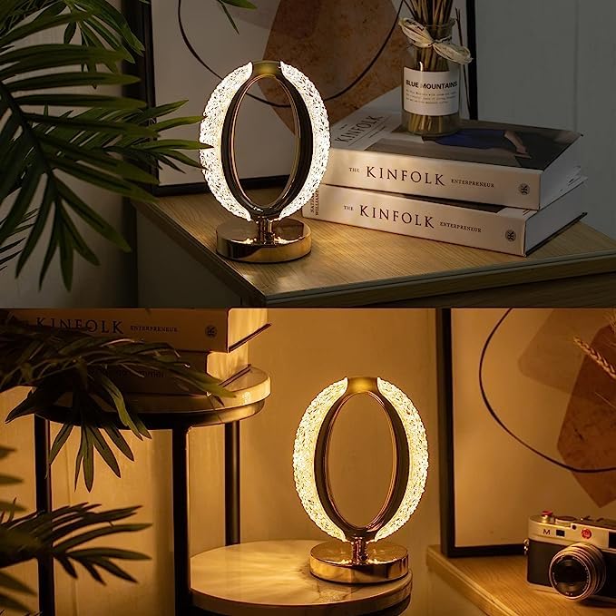 LED Table Lamp | Crystal Exquisite Night Stand Light for Bedroom, Livi ...